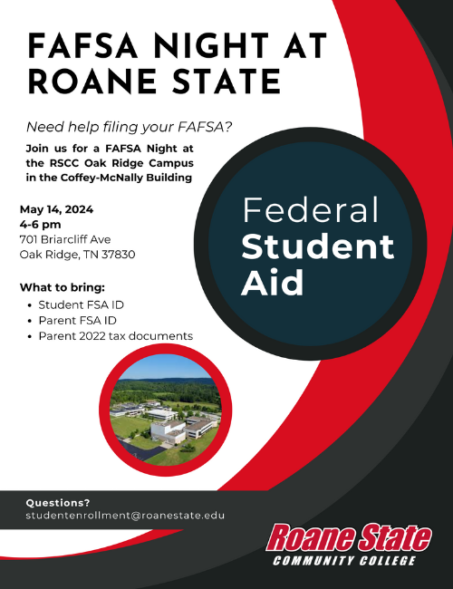 News: May 14: FAFSA Night at the Oak Ridge Campus - Roane State ...
